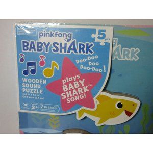 Pinkfong | Toys | Baby Shark Wooden Puzzle 5 Pieces Plays Doo Doo Song ...
